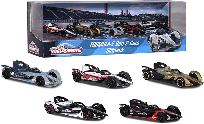 Amazon.com: Majorette 212084026 Formula-E Gen Gift 5 Racing Toy Set ...