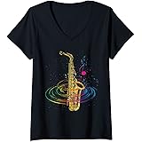 Amazon.com: Sax Player Gift Idea Saxophonist Music Notes Saxophone T ...
