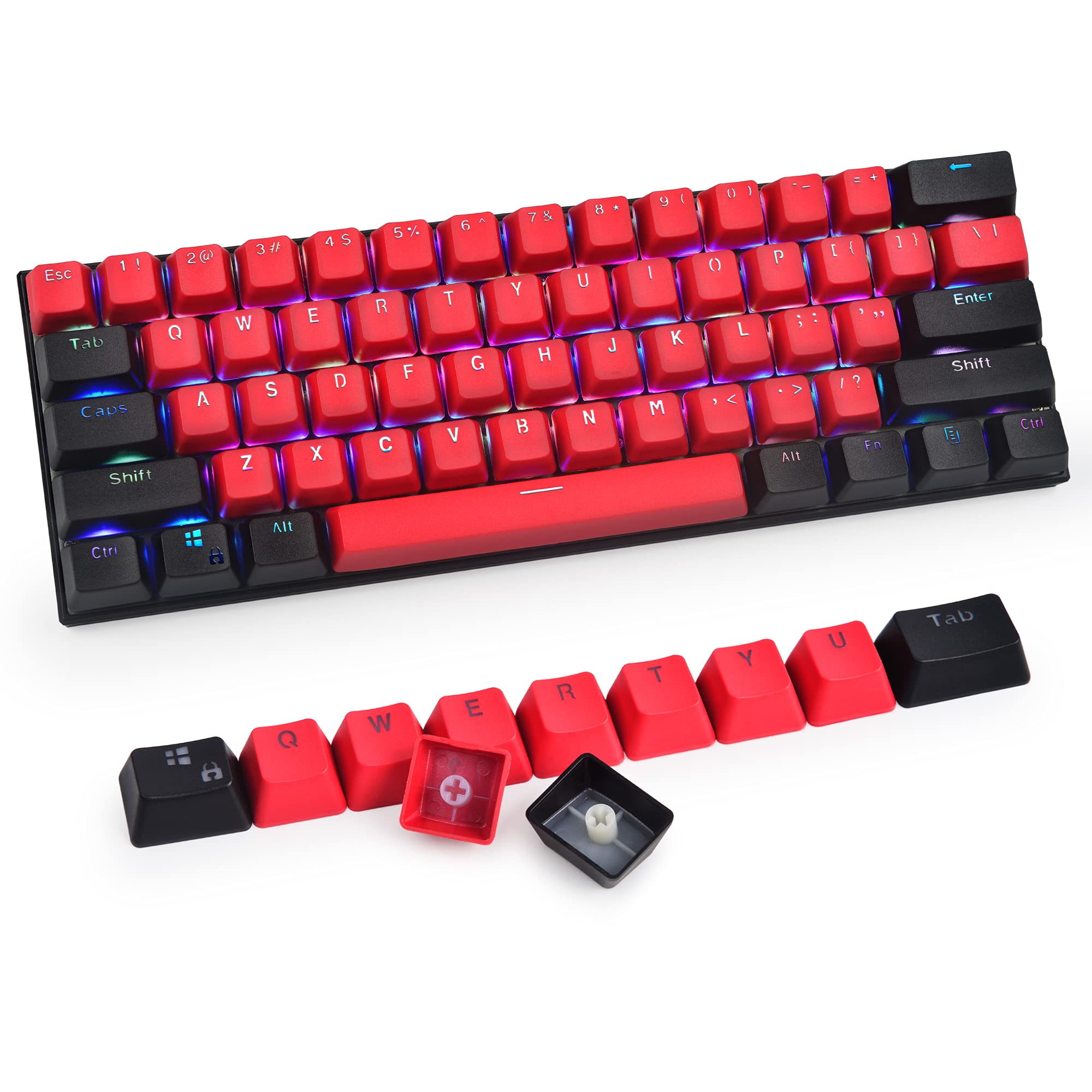 Buy USHOW 61 Keycaps 60 Percent, Mini Keyboard Keycaps for Mechanical ...