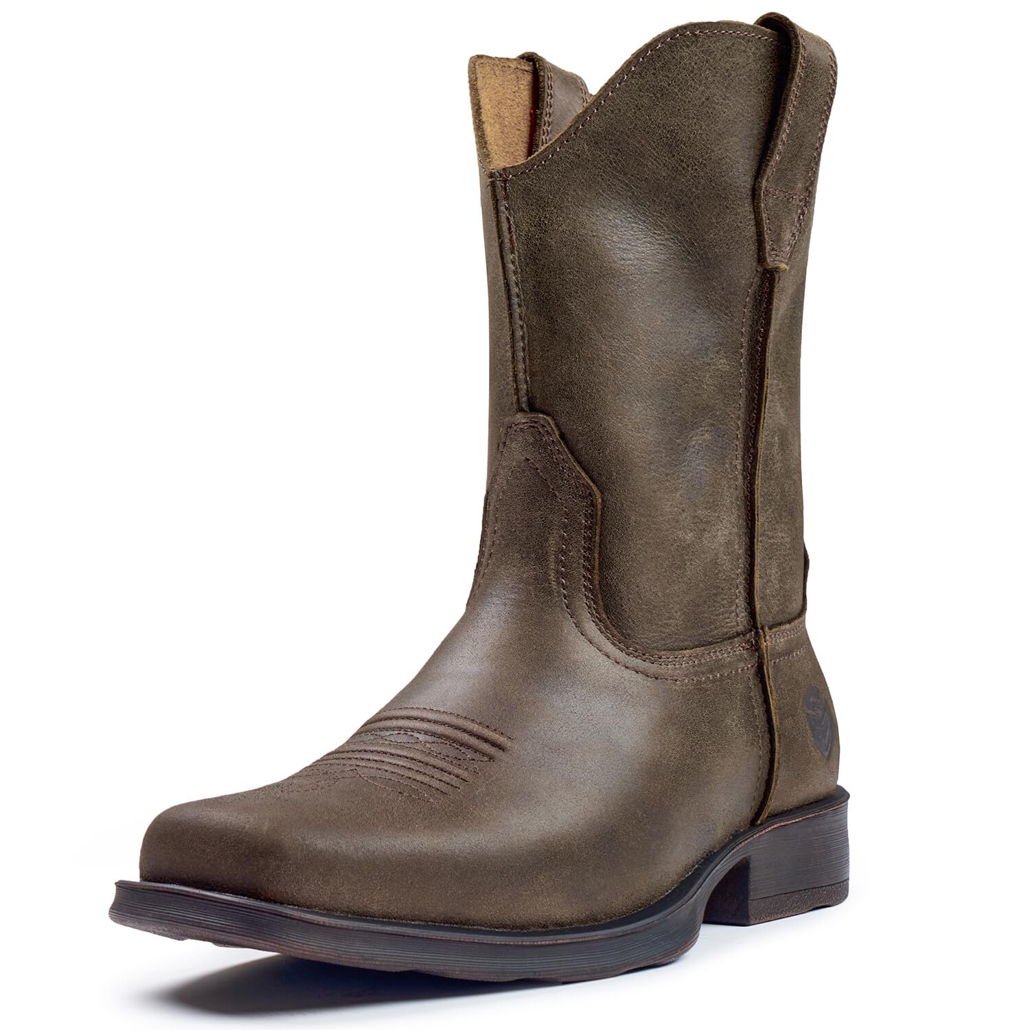 SUREWAY Men's 10 inch Western Cowboy Work Boots for Men Square Toe ...