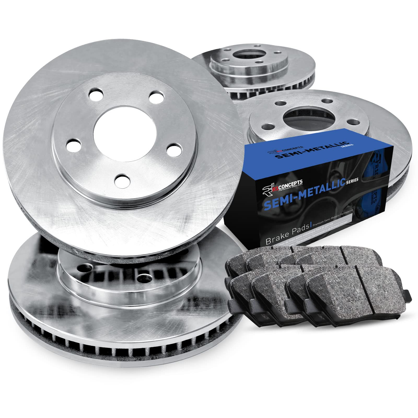 R1 Concepts Front Rear Brakes and Rotors Kit |Front Rear Brake Pads ...