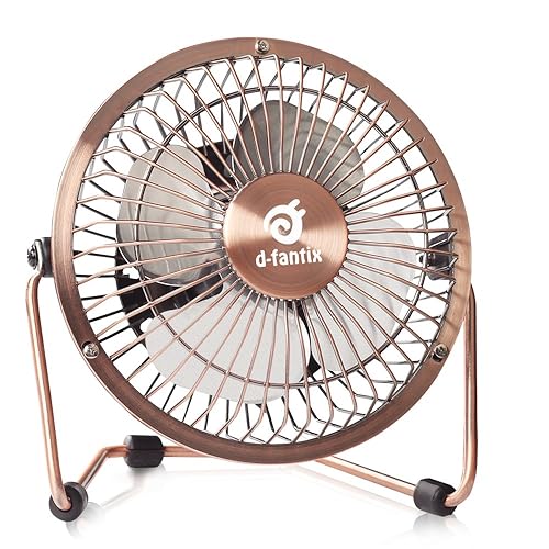 12" Rose Gold Copper Desk Fan 30cm 3 Speed Oscillating Warm Weather ...