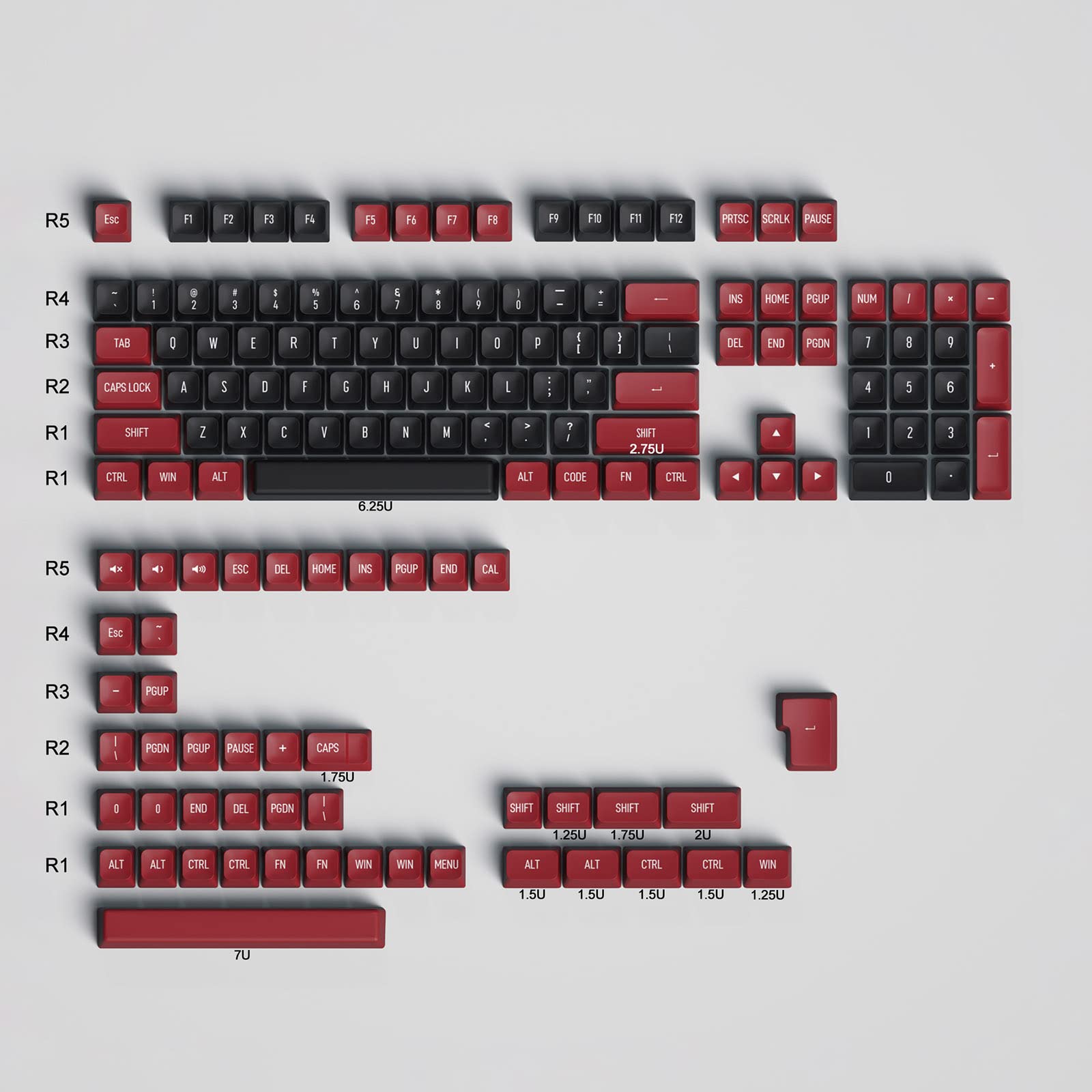 Mua mintcaps Black Red Keycaps Set 150 Keys MSA Profile Doubleshot ...