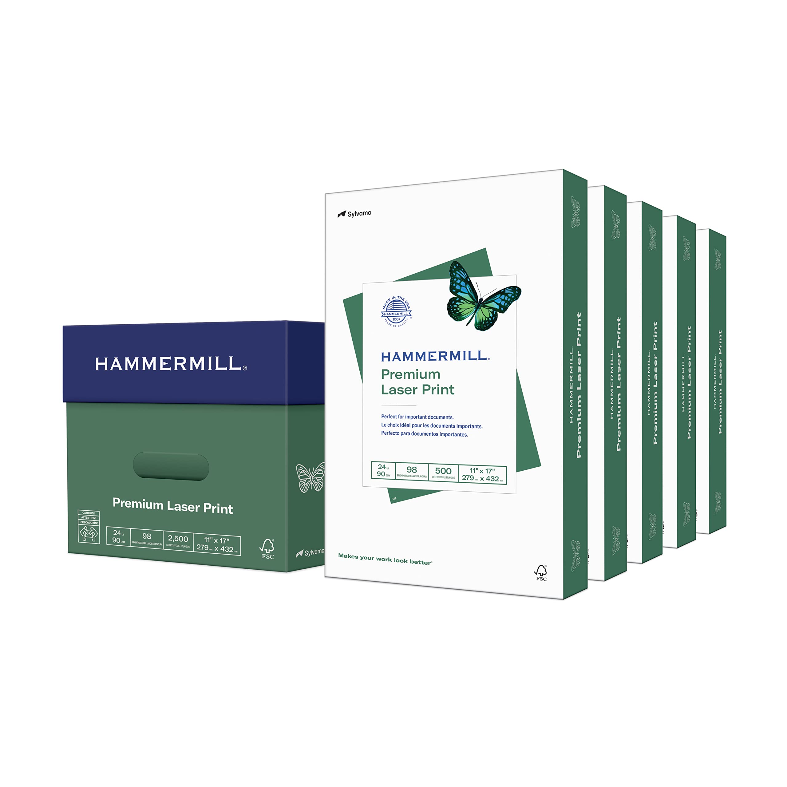 Hammermill Printer Paper, Premium Laser Print 24 lb, 11 x 17-5 Ream ...
