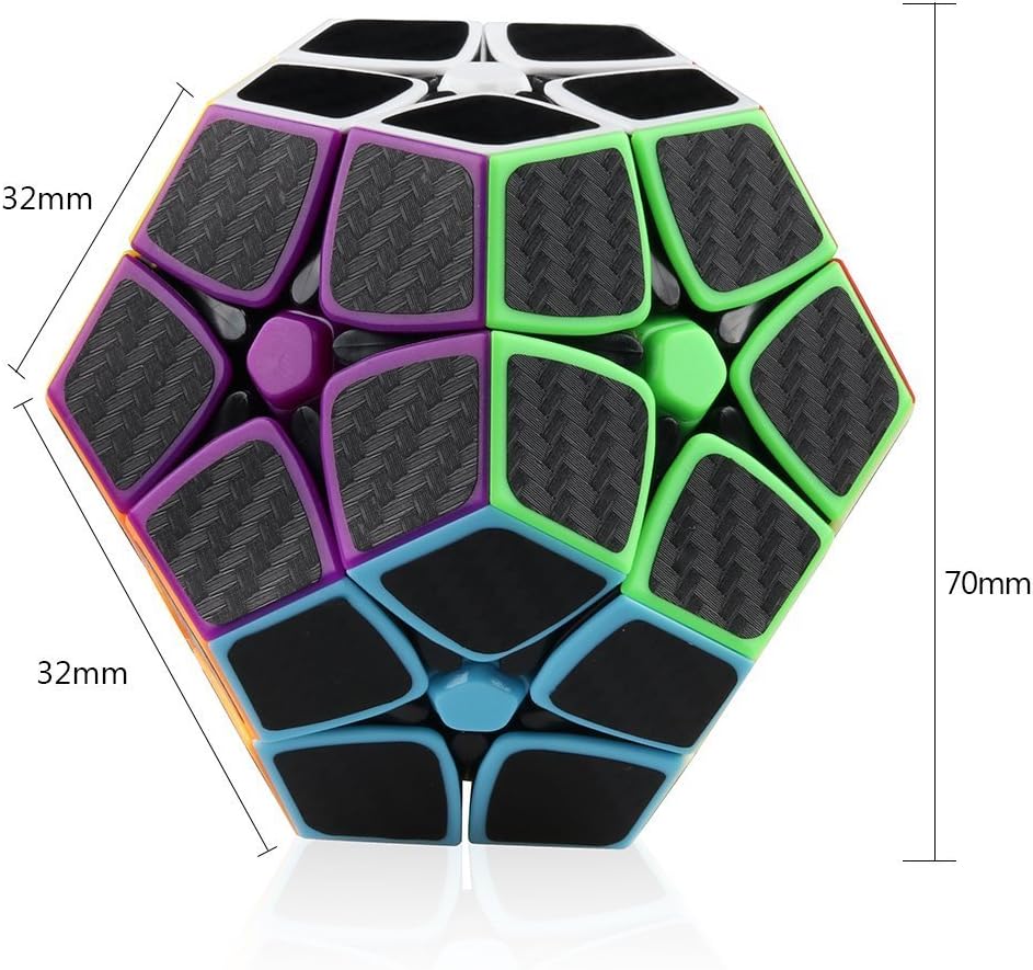 EasyGame Megaminx Cube, Carbon Fiber 2X2 Megaminx Magic Dodecahedron ...