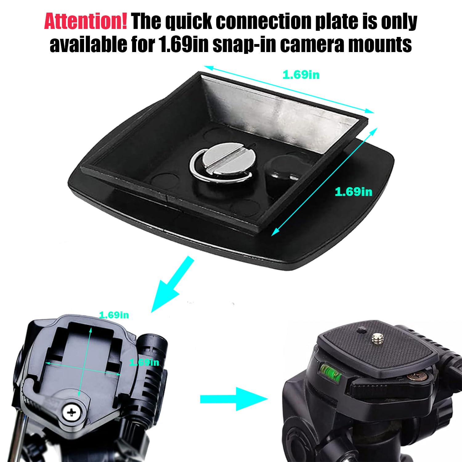 Mua 2-Pack Universal 43x43mm Quick Release Plate Set for Velbon Tripods ...