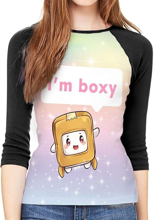 Lankybox Merch Lankybox Boxy Stilvolle Baumwolle Rundhalsausschnitt 3/4 ...