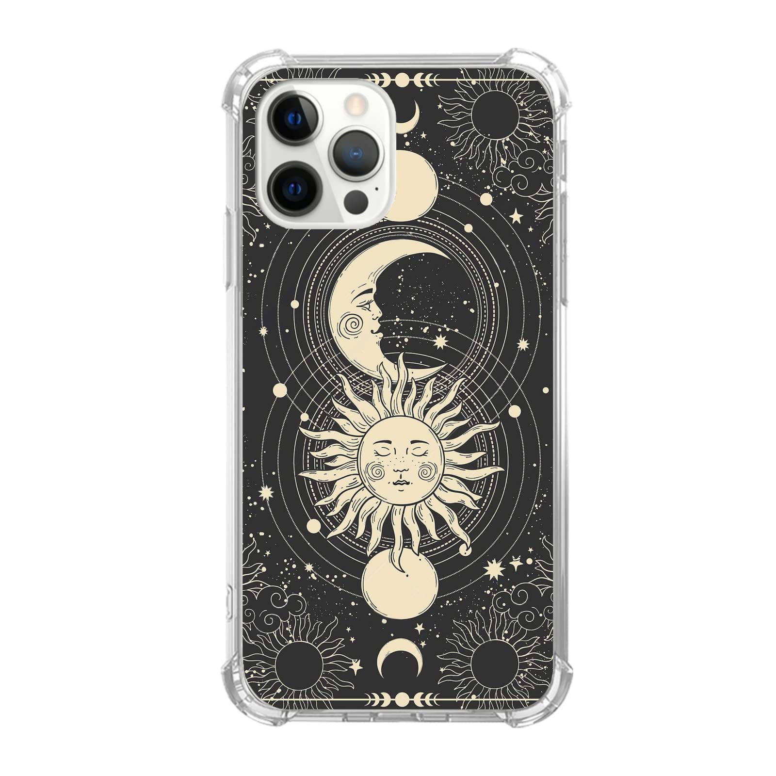 Fisgerod Black Celestial Sun and Moon Case for iPhone 16 Pro Max ...
