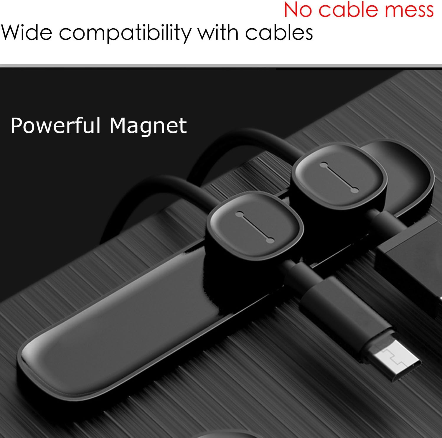 UNOOE Cable Tidy Clips Magnetic Desk Cable Managegment Adhesive Cable ...