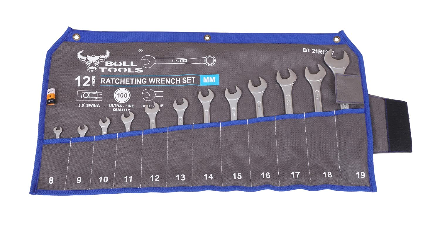 BULL TOOLS Tool Roll Up Pouch Wrench Organizer Retched Bag Waterproof ...