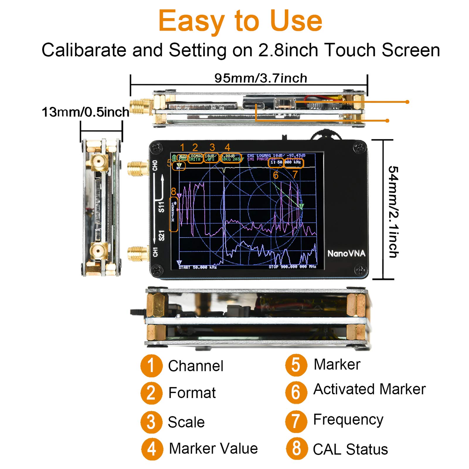Mua NanoVNA 10KHz-1.5Ghz Vector Network Analyzer Kit MF HF VHF UHF 2.8 ...