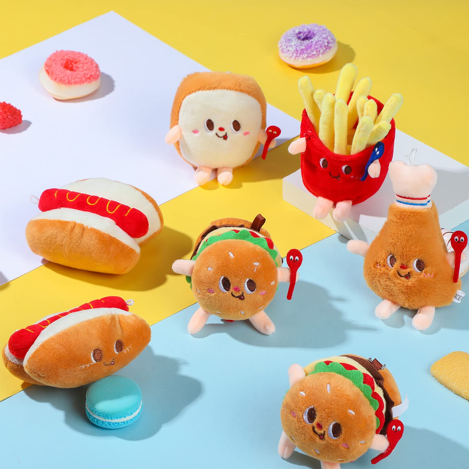 Mua 10 Pcs Food Plush Toy Simulation Hamburger Hot Dog French Fries ...