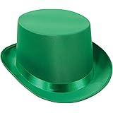 Amazon.com: Forum Novelties Green Deluxe Top Hat : Clothing, Shoes ...