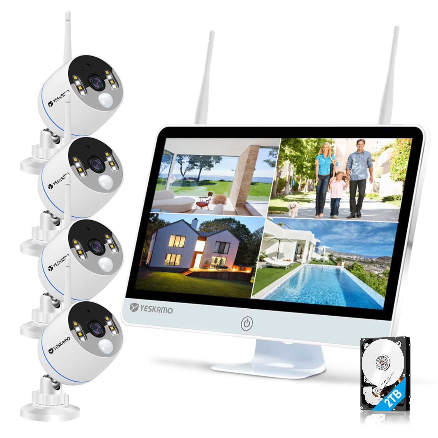 Mua Long Range Wireless Outdoor Home Security Camera System with 16inch ...