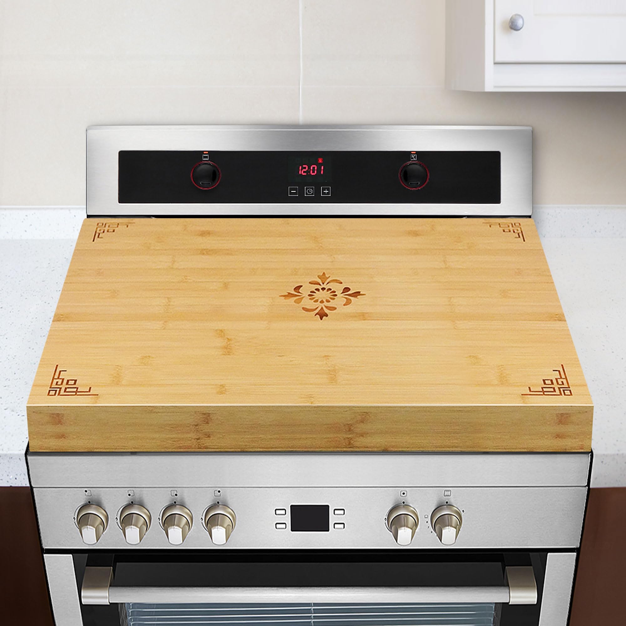 Bamboo Wood Stove Top Cover,For Electric Stoves And Stove Top Covers ...