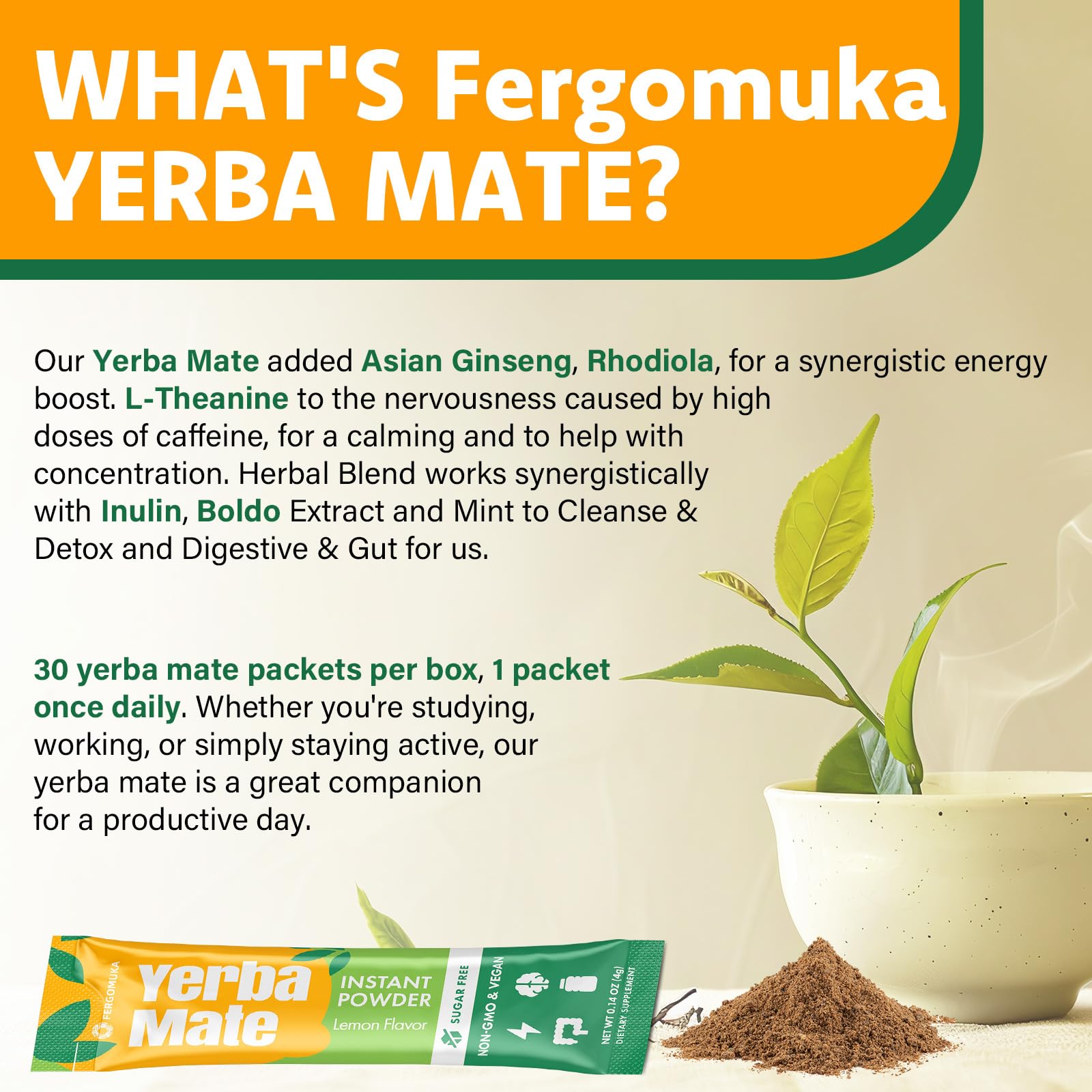 Mua Yerba Mate 4000mg, 10 in 1 Super Yerba Mate Tea Instant Powder - No ...