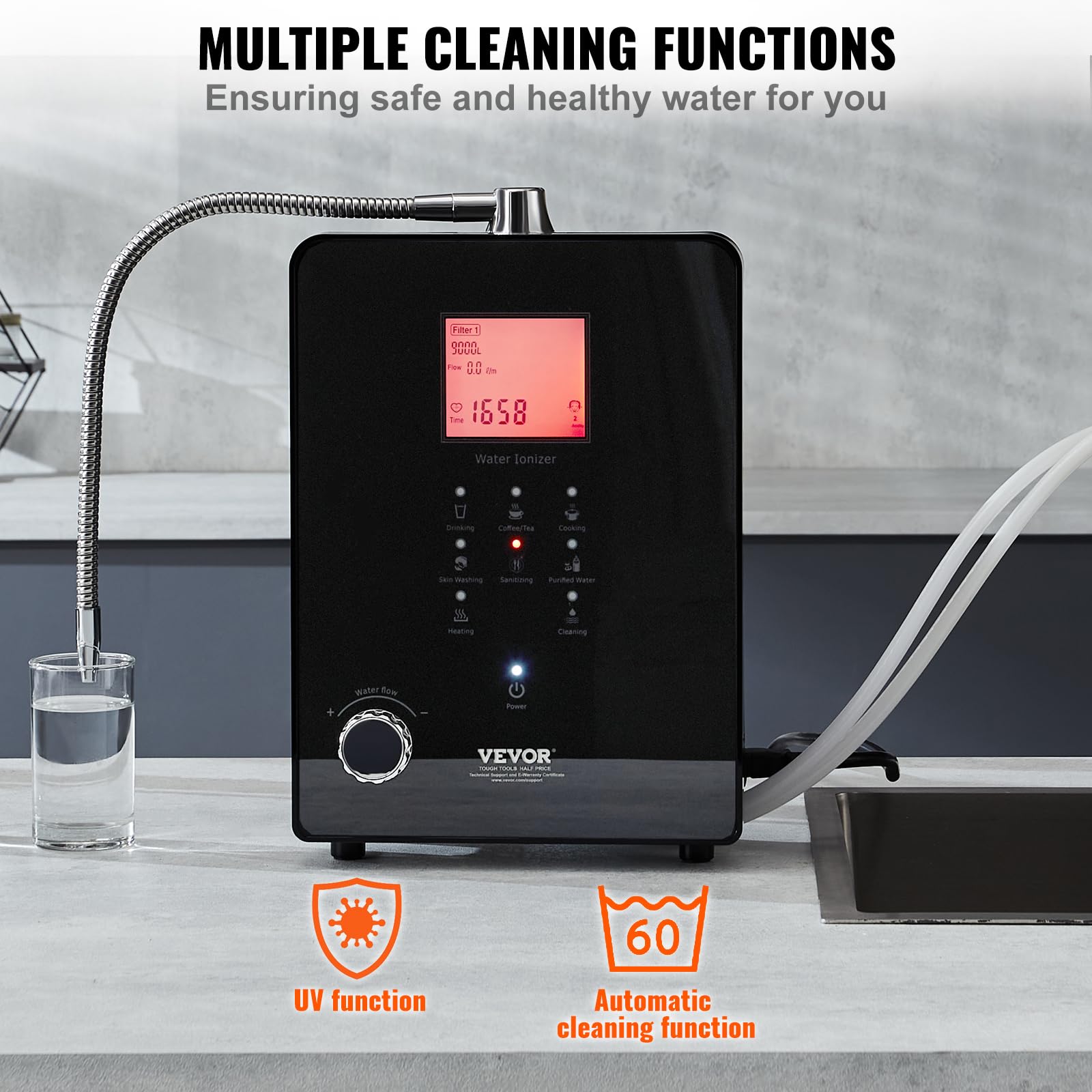 Mua VEVOR Alkaline Water Ionizer Machine, pH 3-11.2 Alkaline Acidic ...