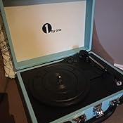 1byone Belt-Drive 3-Speed Portable Vinyl Turntable with: Amazon.co.uk ...