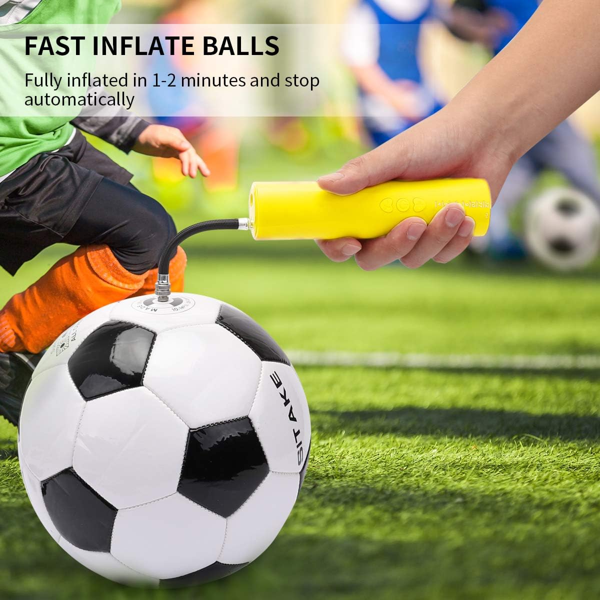 morpilot Electric Football Pump with Needle, Automatic Ball Air Pump ...