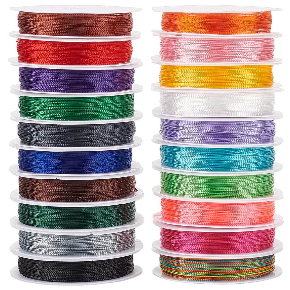 PH PandaHall 20 Colors 219 Yards Beading String 0.4 mm Chinese Knotting ...