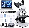 Woehrsh Compound Trinocular Microscope 40X-5000X Magnification, Laboratory Grade microscope for ...