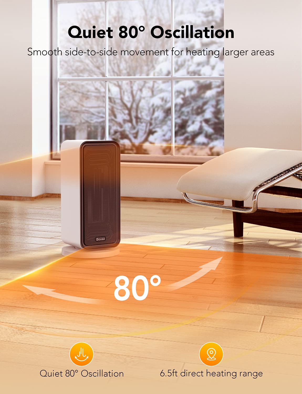 Mua Electric Space Heater, 1500W Smart Space Heater with Thermostat ...
