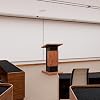 Mobile Podium Stand with Inclined Tabletop, Business Wooden Lecture ...