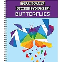 Brain Games - Sticker by Number: Butterflies - 2 Books in 1 (42 Images ...