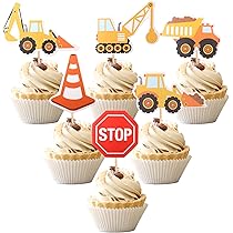 Moana Cupcake Toppers Arthsdite 24pcs Construction Cupcake Toppers Stop ...