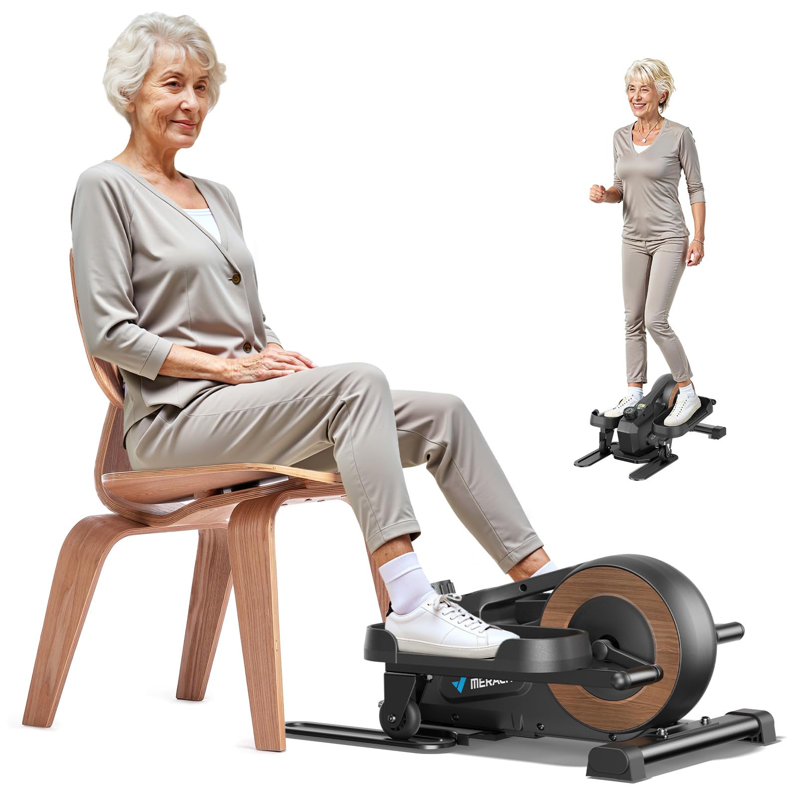 MERACH Sitting Under Desk Elliptical Machine, Leg Exerciser While ...