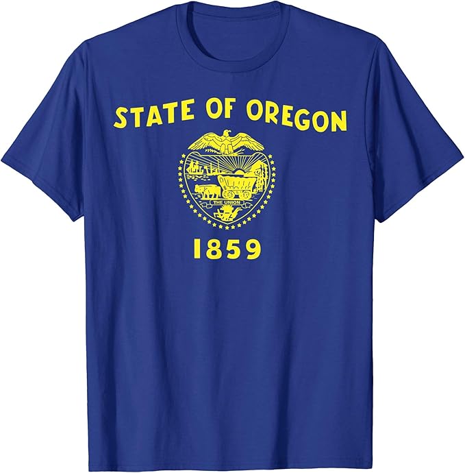 Women's Oregon OR state Flag USA T Shirt XL Royal Blue : Amazon.co.uk