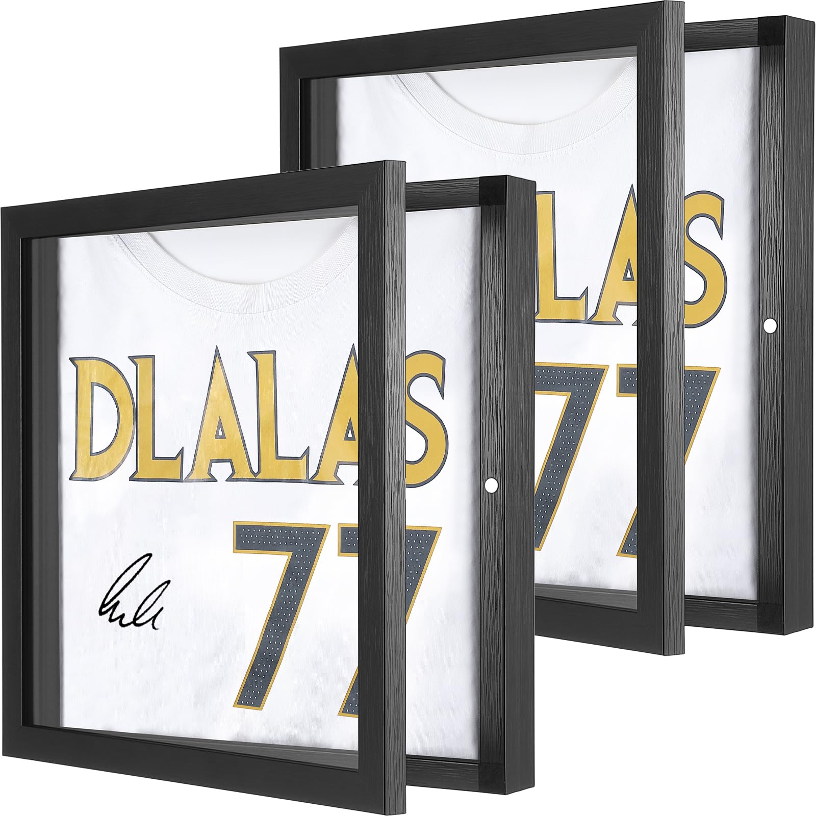 Dunkive 2 Pack T Shirt Display Frame, 13" x 13" Black Imitation Wood T ...