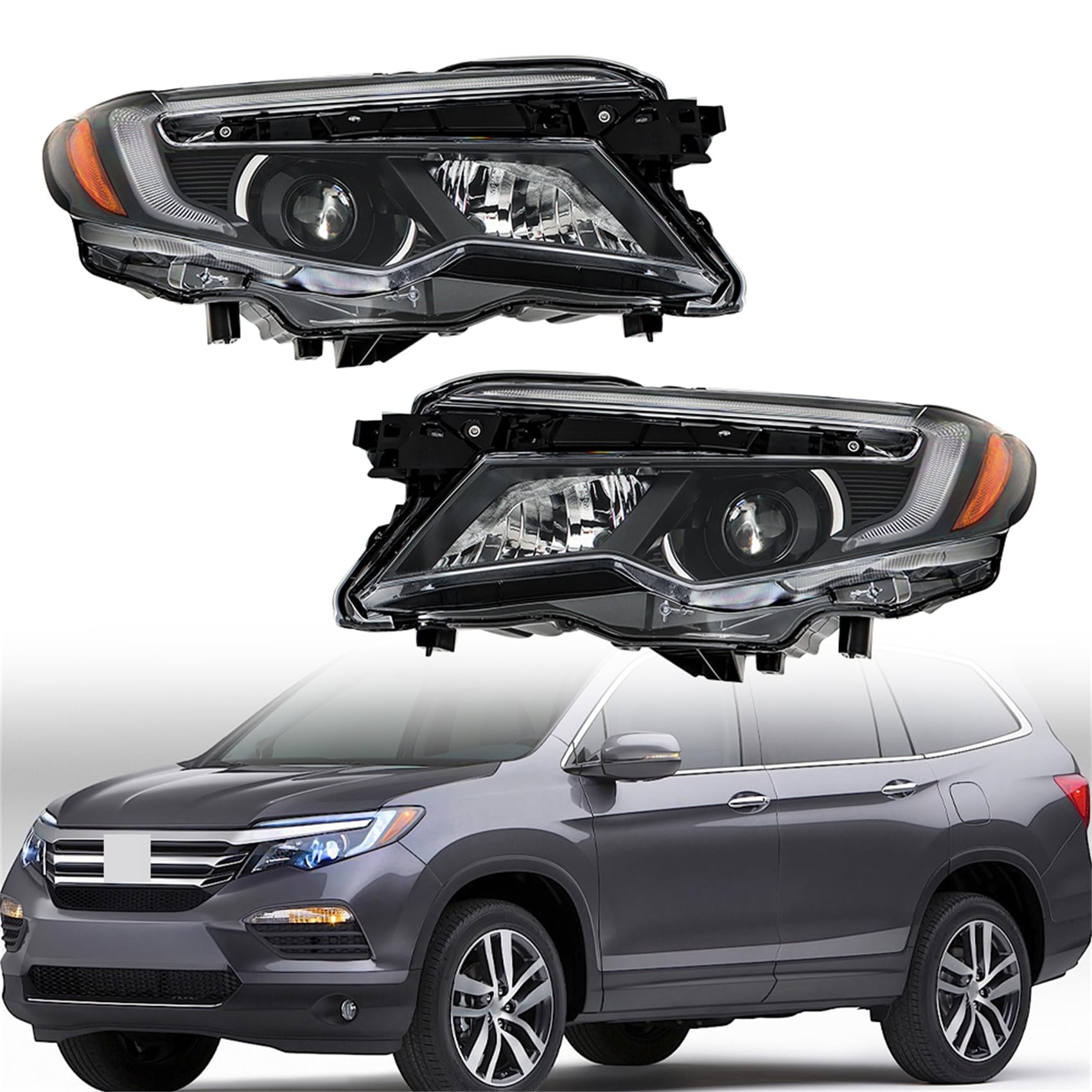 labwork Headlights Assembly Replacement for Honda Pilot 2016-2018 / Honda Ridgeline 2017-2020 ...