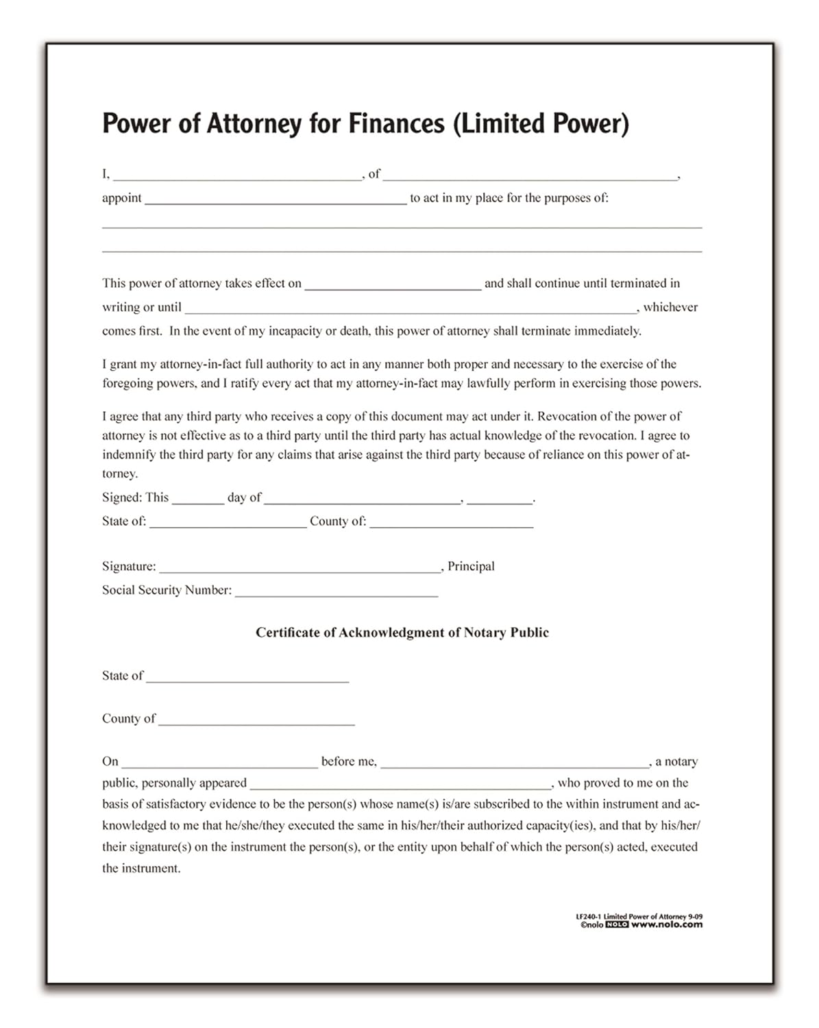 Blank Power Of Attorney Form Sample Forms Vrogue
