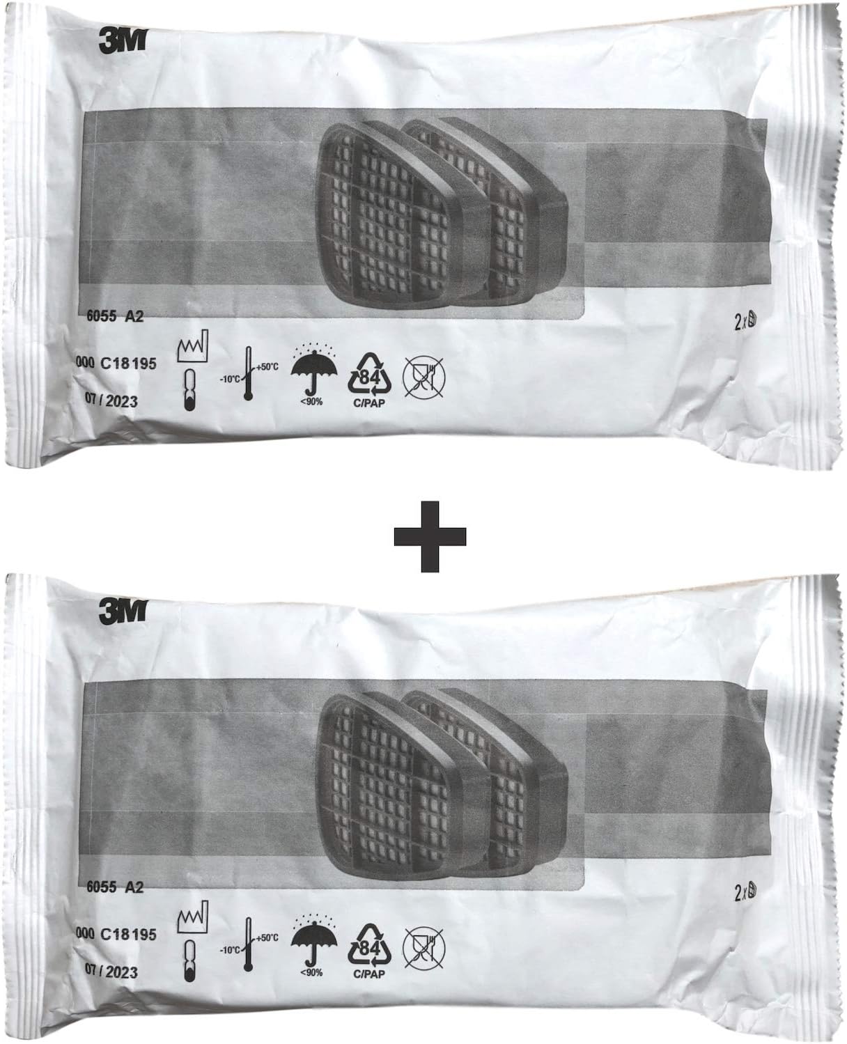 3M 6055 A2 Organic Vapour Filter, Pair, Pack of 2 – BigaMart