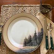 Misty Forest Cabin Dinnerware Set - 16 Pcs - Cabin Dining Tableware ...