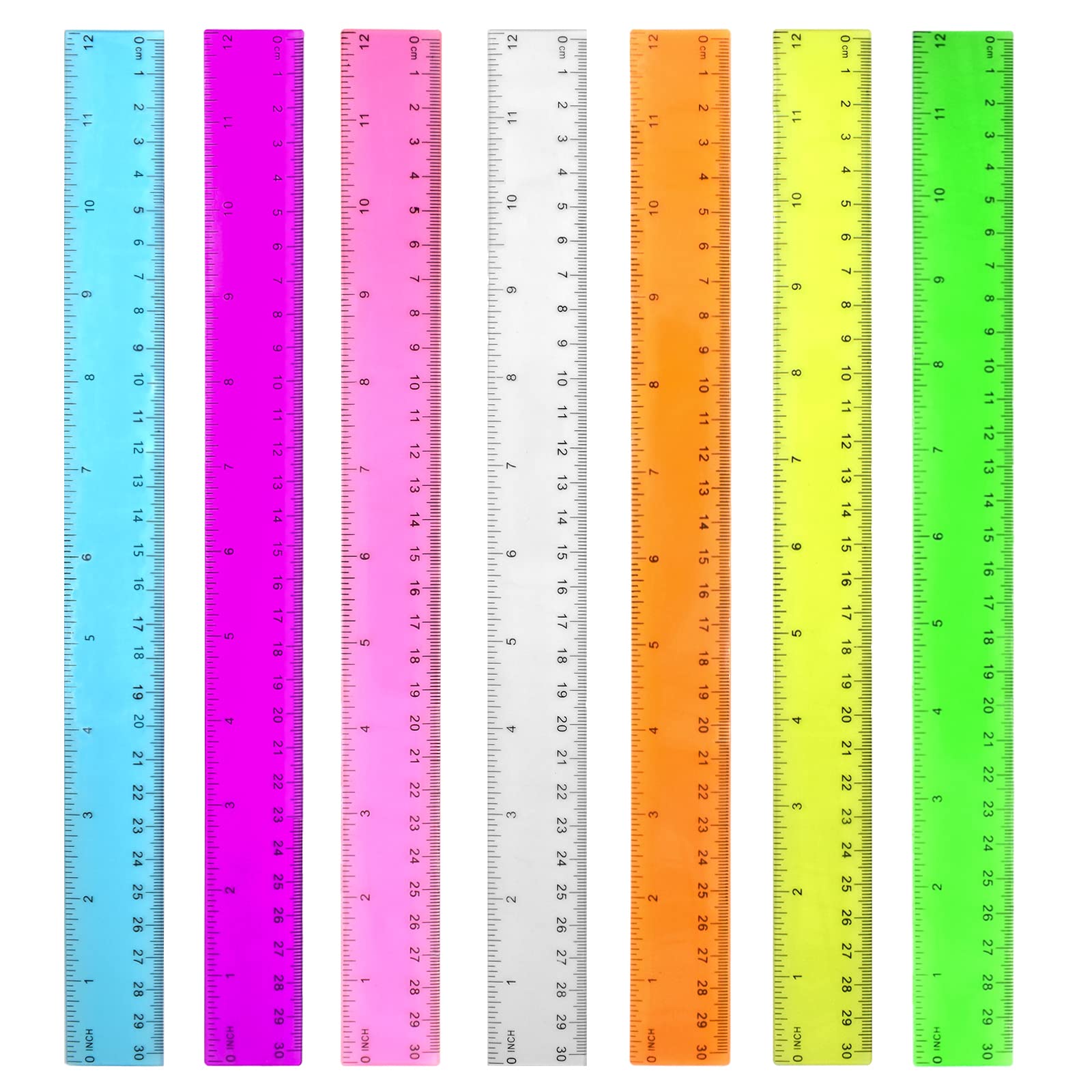 Mua Color Transparent Ruler Plastic Rulers - Ruler 12 inch, Kids Ruler ...