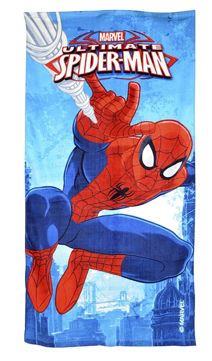 Boys Marvel Spiderman Towel Summer Cotton Swimming Beach Bath Towel ...