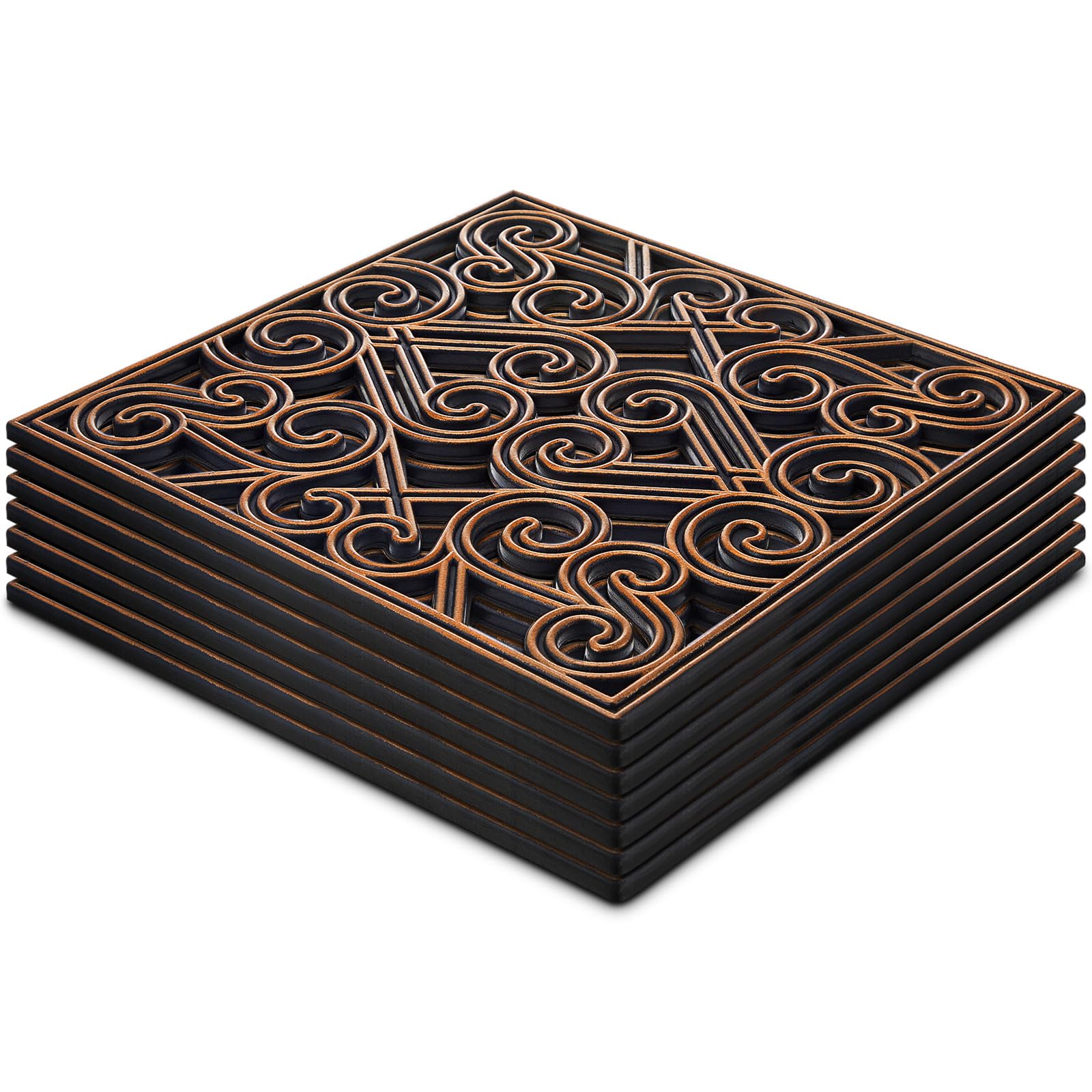 Pangda 8 Pcs 15x15 Rubber Stepping Stone Tiles Outdoor Heavy Duty ...