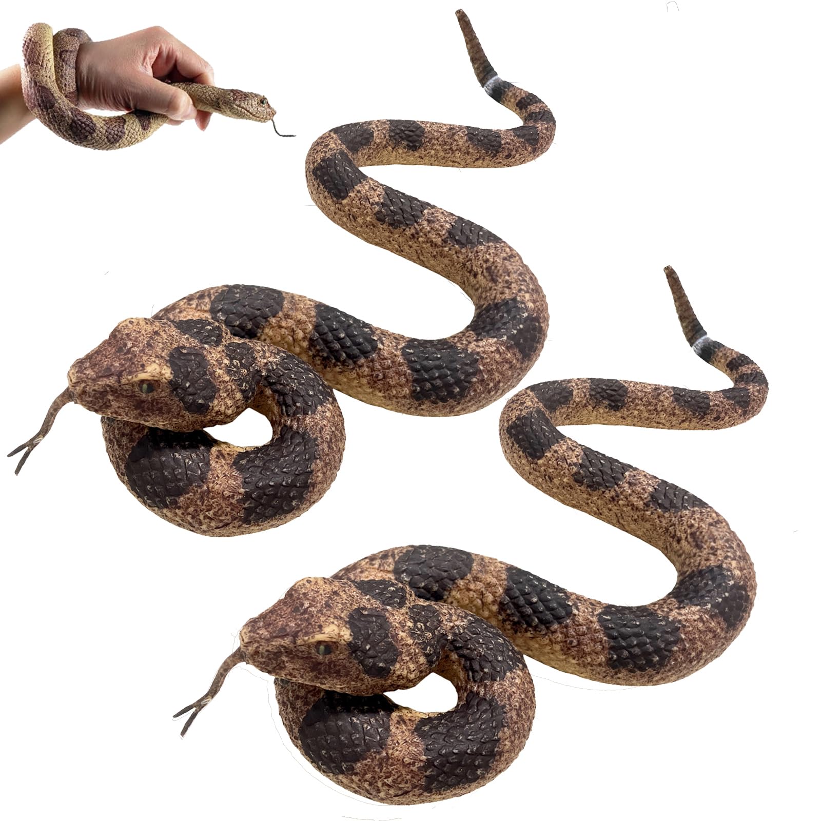 LRCXL Realistic Fake Snakes Toy Soft Rubber Snakes to Keep Birds Away ...