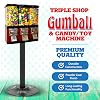 Red Triple Compartment Commercial Vending Machine for 1 inch Gumballs ...