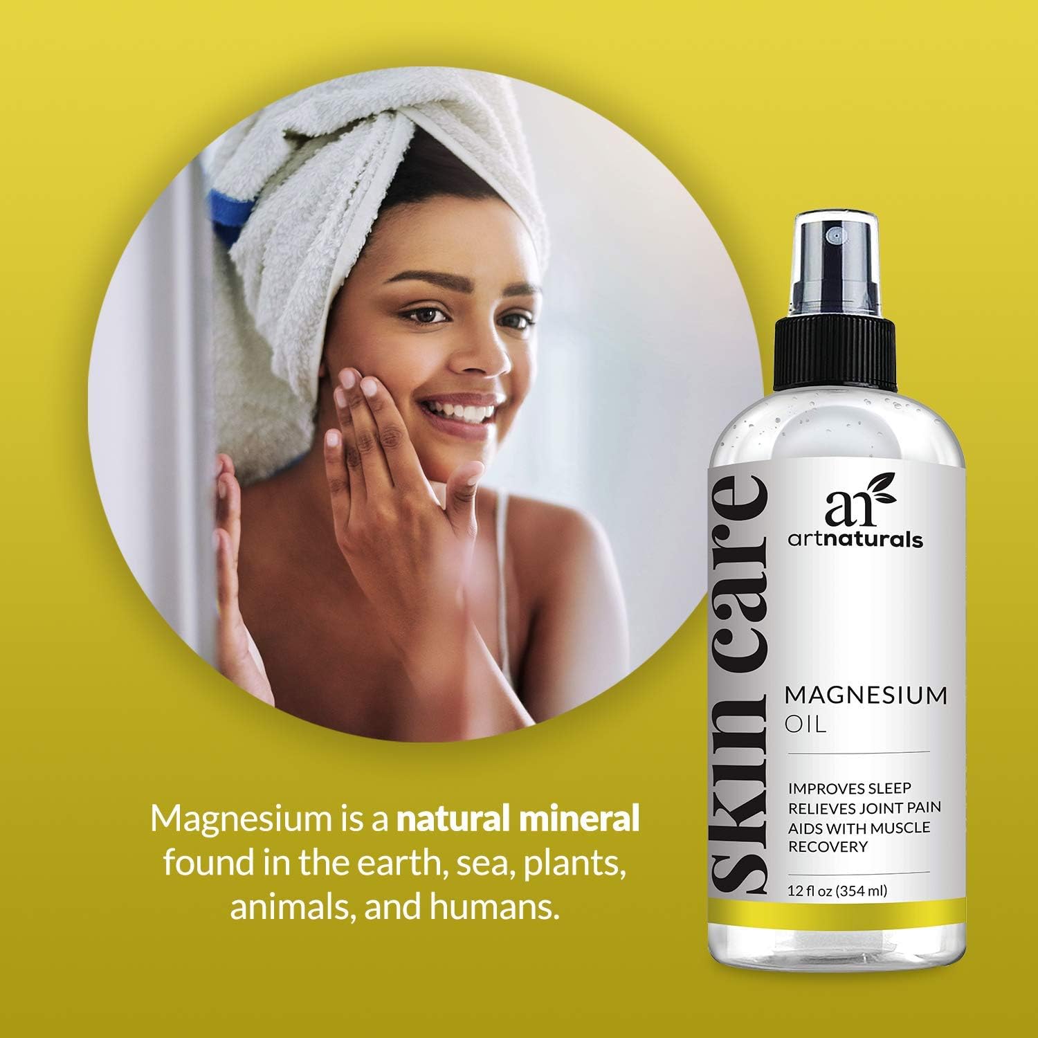 ArtNaturals Pure Magnesium Oil Spray – (12 Fl Oz / 355ml) – Essential ...