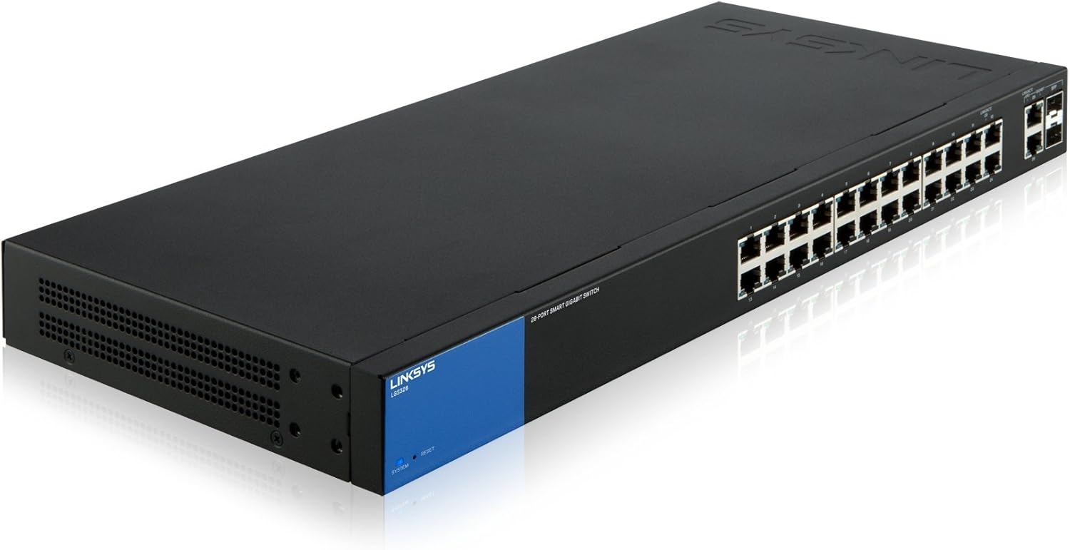 Linksys LGS326 Business 24-Port Gigabit Smart Managed Switch with 2 ...