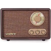 Amazon.com: LoopTone FM AM Radio Retro Wood Radio with Bluetooth Play ...