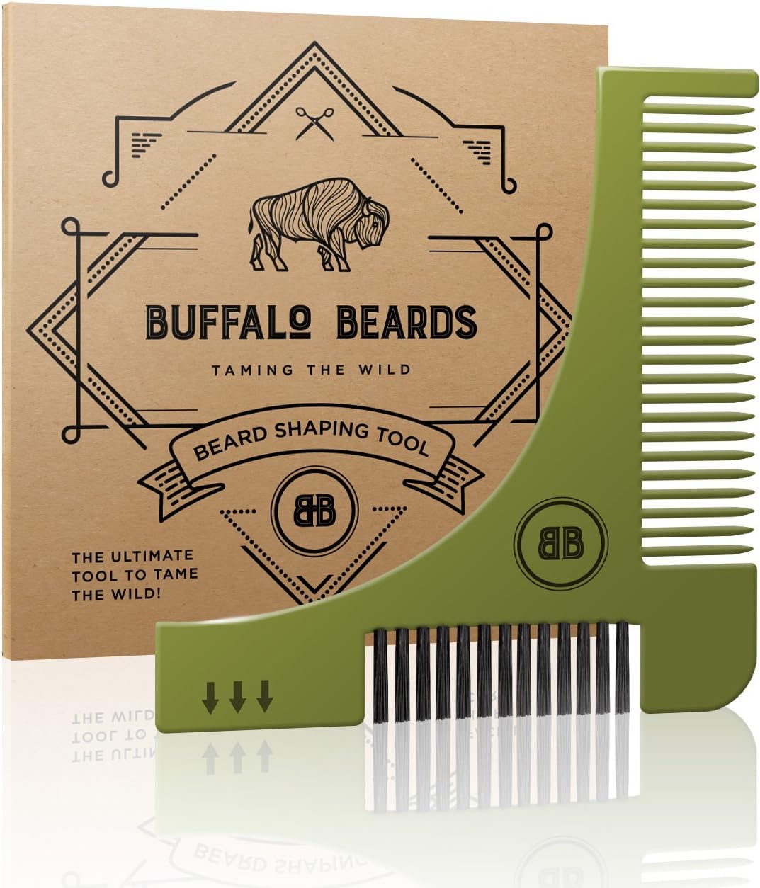 The Best Beard Shaping Stencil Tool from Buffalo Beards Includes Brush ...