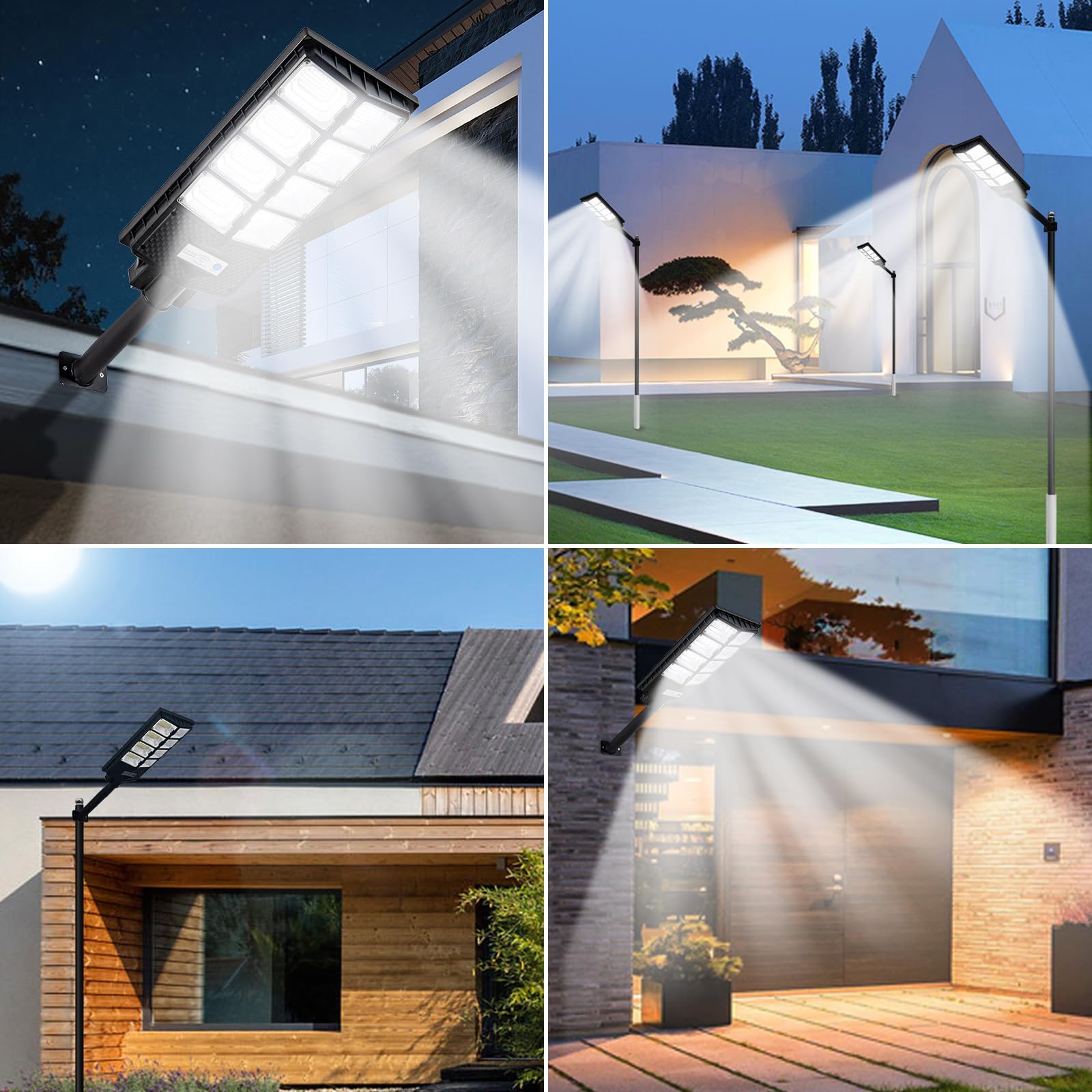 DHrtara Solar Lights Outdoor, 500W LED Solar Powered Motion Sensor ...