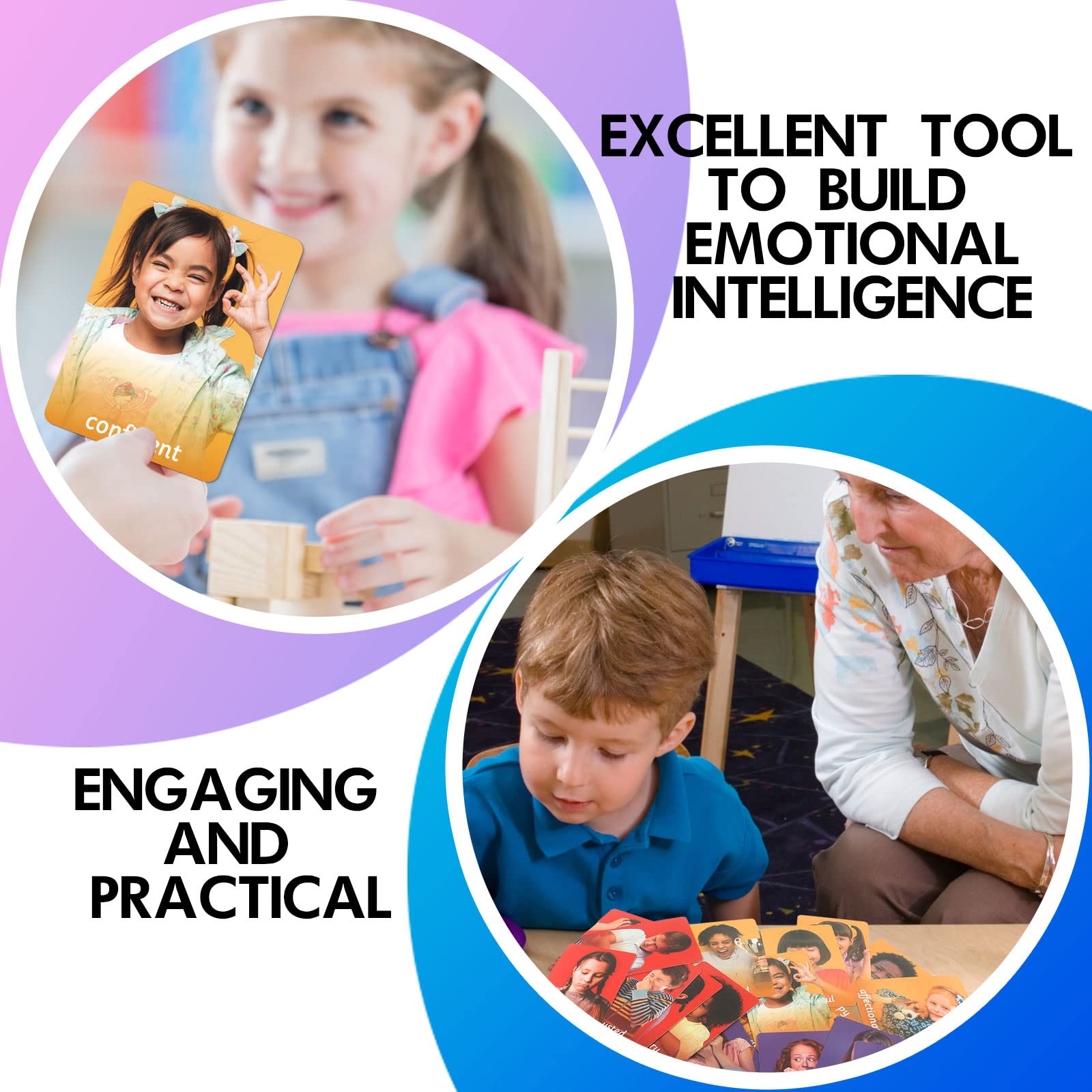 Mua MEROCO Feelings Emotions Cards for Kids Therapy, Realistic Picture ...