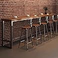 Amazon.com: RUNNUP Farmhouse Bar Table Solid Wood Rectangle Bar Height Table Industrial Dining ...