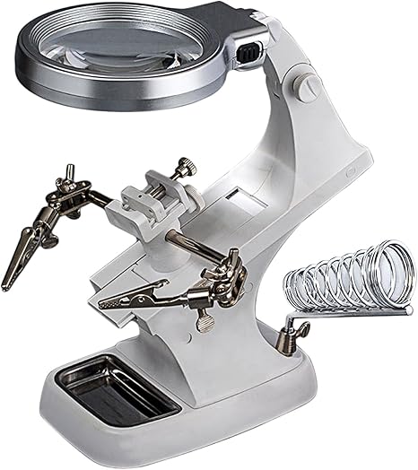 Amazon.com: Hobby Magnifying Glass With Light Helping Hands Station ...