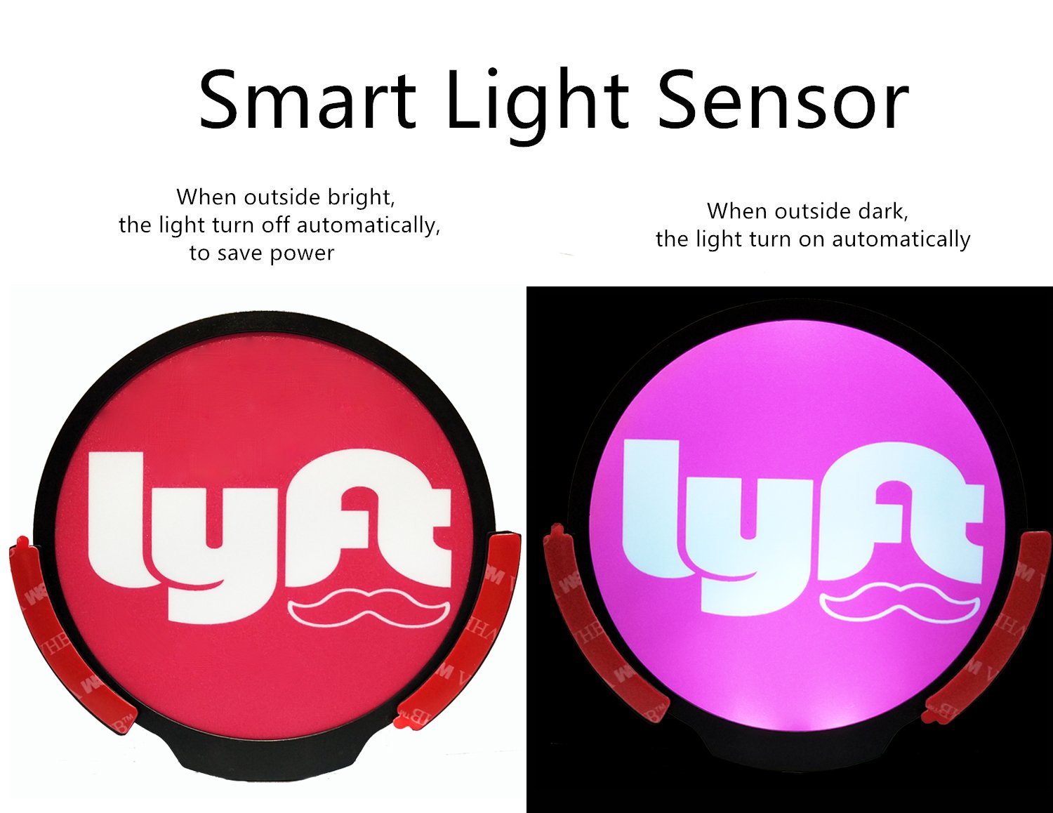 Lyft Sign Logo Sticker Decal Reflective Bright Glowing Wireless ...